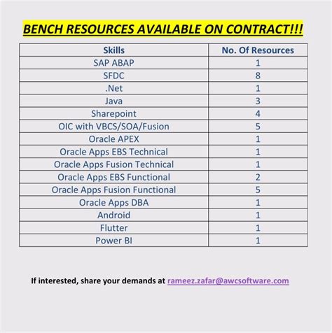 Rameez Zafar On Linkedin Bench Resources Sap Oracle Micrsoft Salesforce