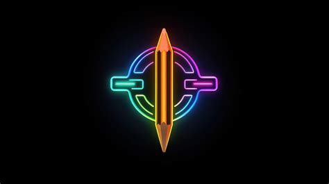 ui ux icon glowing dark outlined pencil 3d rendered component