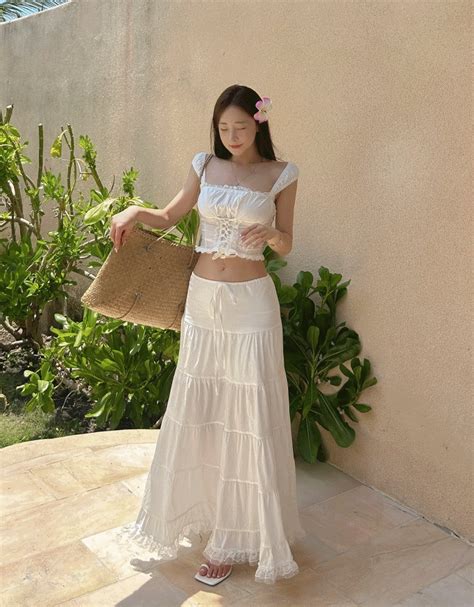 Set블라우스스커트투피스 나시블라우스 캉캉롱스커트세트 에이블리