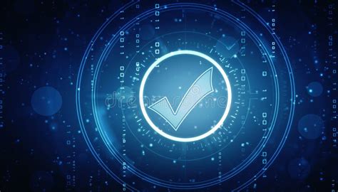 Technology Abstract Background Tech Futuristic Check Mark Symbol Stock Illustration