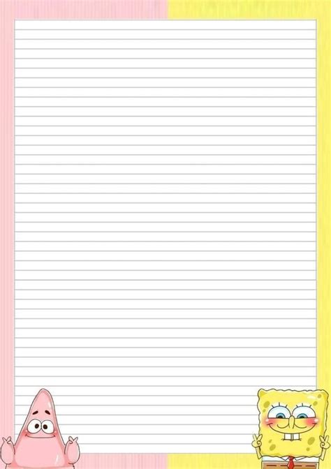 Spongebob Lined Paper