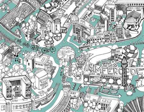 Город сверху рисунок фото и картинки Abrakadabra Fun