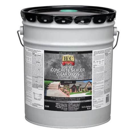 Handc 5 Gallon Clear Gloss Solvent Based Concrete Sealer In The Concrete Stains And Sealers