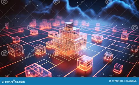 Data Cloud Structure Concept With Digital Technology Cloud Sign For Online Backup And Network