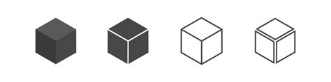 Premium Vector Cube Set Isolated Vector Icon 3d Box In Different Styles Black Block Symbol For