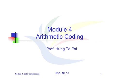 Module 4 Arithmetic Coding Ppt