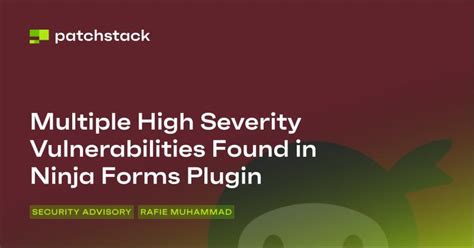 Rafie Muhammad On Linkedin Multiple Vulnerabilities In Wordpress Ninja