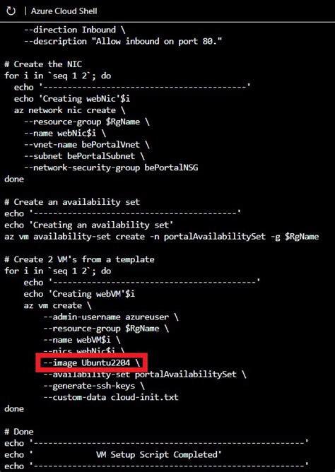script fo creating vm microsoft qanda