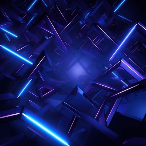 Premium Photo Abstract Geometric Technology Light Neon Illuminated