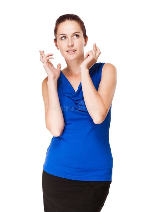 Cute Redhead Stock Image Image Of Hope Crossed Pensive 33337961