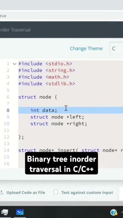 binary tree inorder traversal in c c youtube