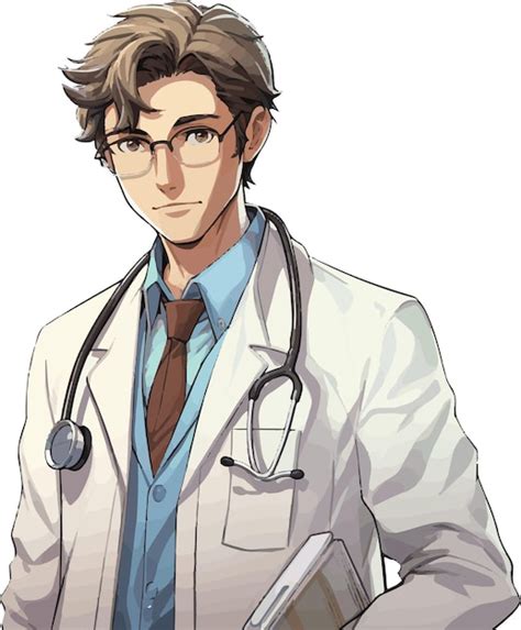 Premium Vector Anime Portrait Of A Doctor Vector Isolated On White