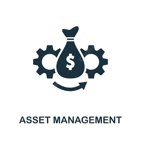 Gambar Ilustrasi Ikon Vektor Manajemen Aset Pengelolaan Baris Putih PNG Dan Vektor Dengan