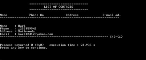 contact management system project in c c with source code and report [ download ] kashipara