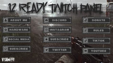 Escape From Tarkov Stream Overlays Package Tarkov Animated Twitch Stream Pack Webcam