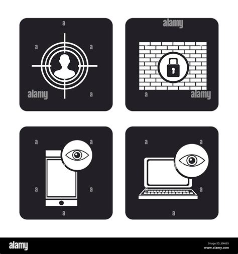 Set Cyber Security Protection Data Technology Stock Vector Image And Art Alamy