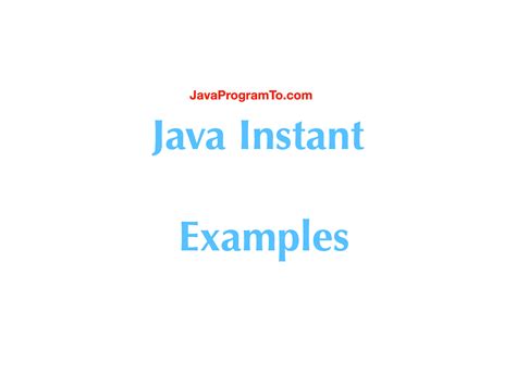 java instant examples
