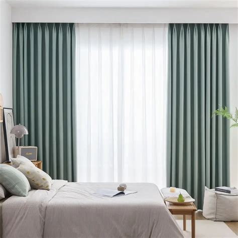 모던 심플한 두꺼운 암막 거실 커튼 홈 침실 베이 창 그늘 커튼 룸 고급 단색 드레이프 Aliexpress