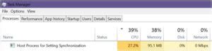 Host Process For Setting Synchronization In Windows SOLVED