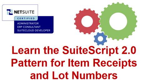 Learn Suitescript 20 Pattern For Netsuite Item Receipts With Lot