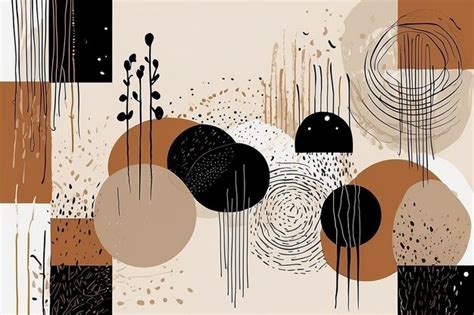 Premium Photo Creative Minimalist Hand Draw Abstract Art Background Modern Aesthetic