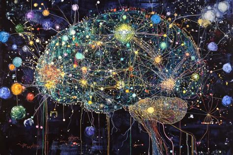 Vibrant Digital Brain With Complex Neural Connections Neural Network