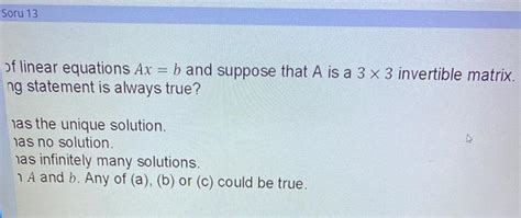 Solved Consider A System Of Linear Equations Ax B And Chegg Com