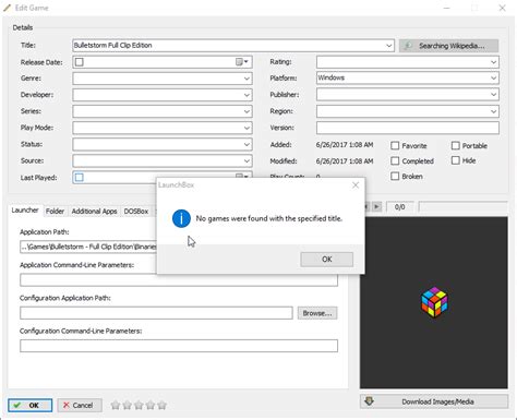 resolved overall problem with launchbox db informational