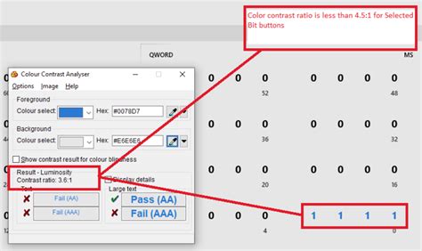 Luminosity Ratio Of Keypad Toggle Buttons In Programmer Window Is Less Than Issue