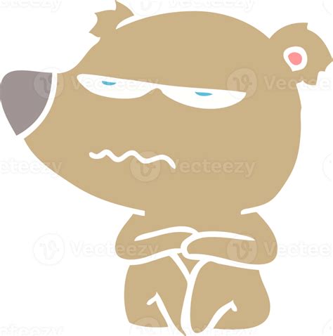 Angry Bear Flat Color Style Cartoon 44960097 Png