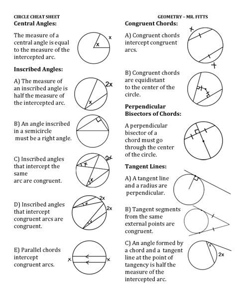 Free Geometry Circles Review Worksheet Download Free Geometry Circles Review Worksheet Png