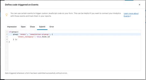 Trigger Custom Javascript On Form Submission Mailster Knowledge Base