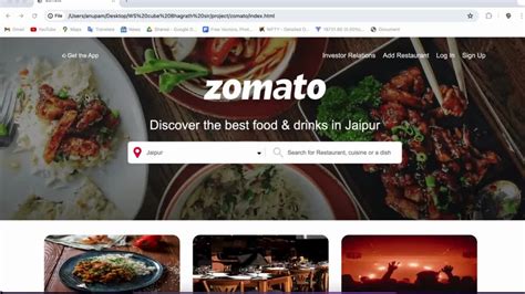 Made Zomato Clone Using Html Css Varsha Kumawat Posted On The Topic Linkedin