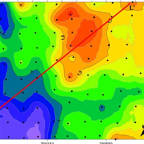 Map Of The Residual Anomaly With Cross Section Line L L Download