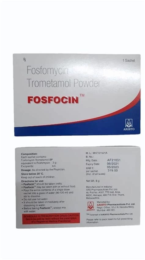 Fosfomycin Sodium Injection Packaging Size 3 Gm At ₹ 100piece In Nagpur
