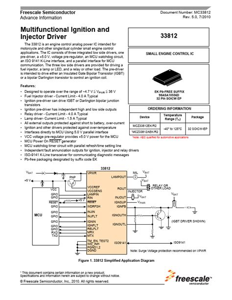 Mc33812 Datasheet Mc33812 Freescalesemiconductorpdf