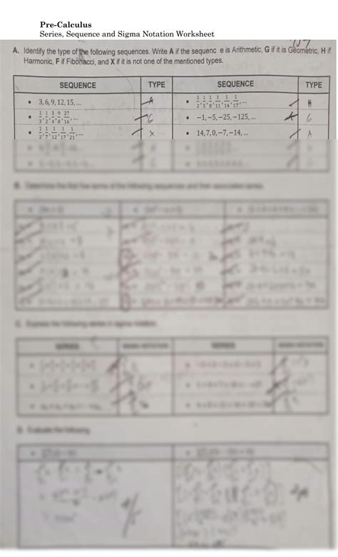 Solution Pre Calculus Series Sequence And Sigma Notation