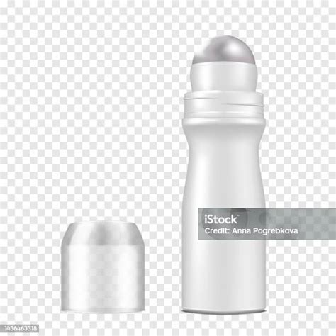바디 탈취제 롤온 화이트 블랭크 플라스틱 병과 오픈 클리어 스크류 캡 벡터 모형 현실적인 모형 디자인용 템플릿 체취 제거제에 대한 스톡 벡터 아트 및 기타 이미지 Istock