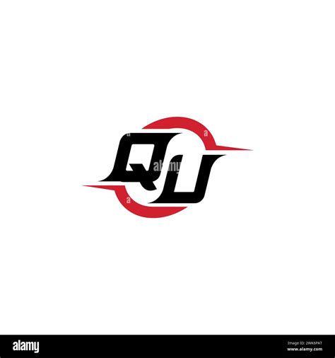 Qu Initial Logo Cool And Stylish Concept For Esport Or Gaming Logo As Your Inspirational Stock