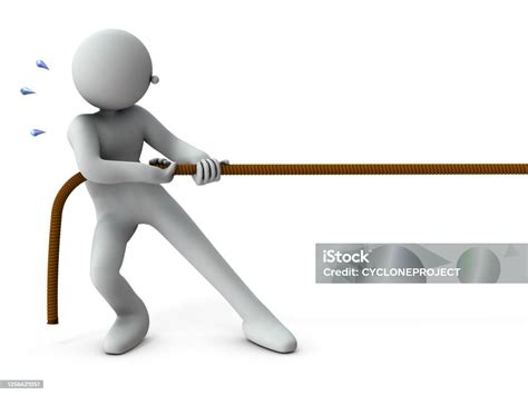 밧줄을 당기는 캐릭터 줄다리기 전쟁 흰색 배경입니다 3d 렌더링 등장인물에 대한 스톡 사진 및 기타 이미지 등장인물 사람들