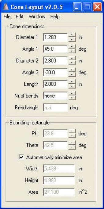 Cone Layout 2 0 Download Free Trial Cone Exe