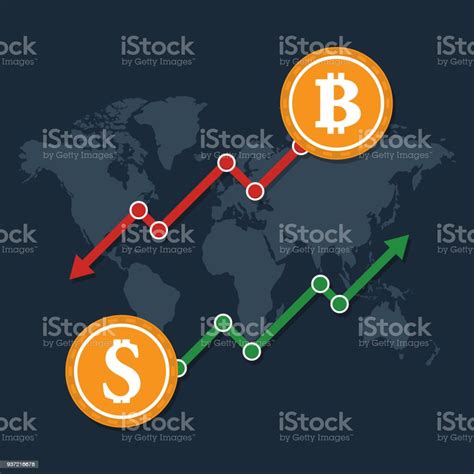 가상 돈을 온라인 자금과 세계 지도 배경에 Bitcoin 및 Blockchain에 대 한 투자를 만드는 추세 벡터 일러스트 레이