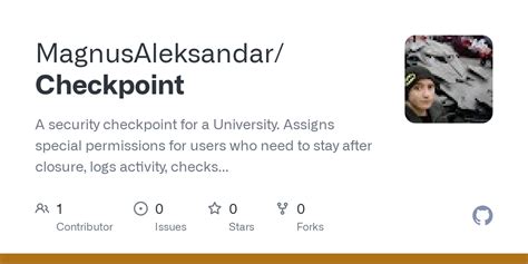 Github Magnusaleksandar Checkpoint A Security Checkpoint For A University Assigns Special