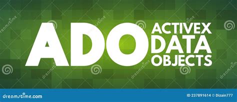 Ado Activex Data Objects Acronym Technology Concept Background