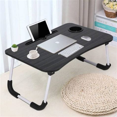 Yajnas Wooden Multipurpose Foldable Laptop Table With Cup And Tab Holder