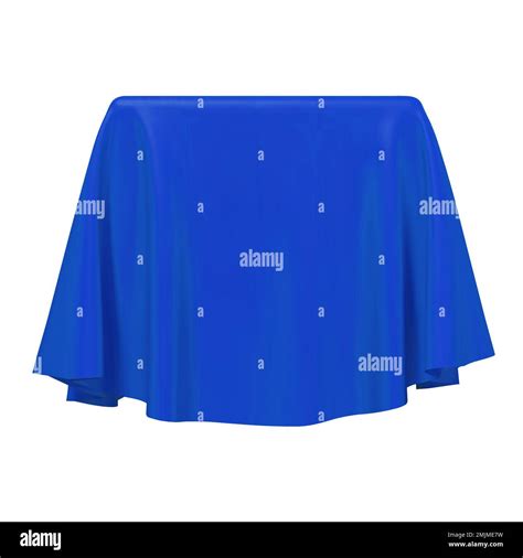Blue Fabric Covering A Cube Or Rectangular Shape Stock Vector Image