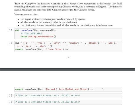 Solved Task 4 Complete The Function Translate That Accepts