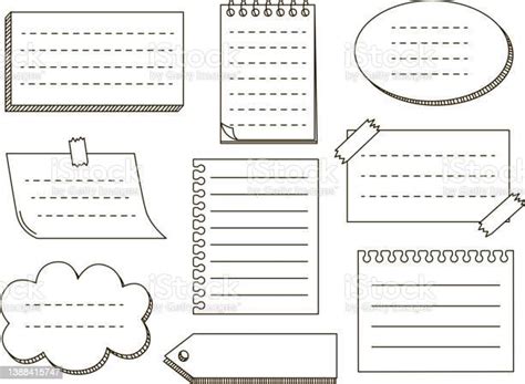 메모 용지 시트 스티커 메모 알림 끈적 끈적한 테이프 및 핀 글머리 기호 저널 요소 흰색 배경의 벡터 일러스트레이션 접착식