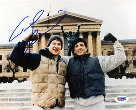 Tommy Morrison Autographed Rocky V 8x10 Photo With Stallone