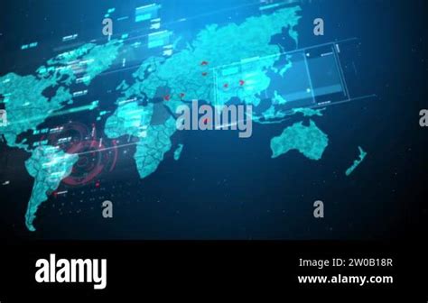 World Map Futuristic User Interface Hud Gui Digital Text Number Element For Cyber Technology